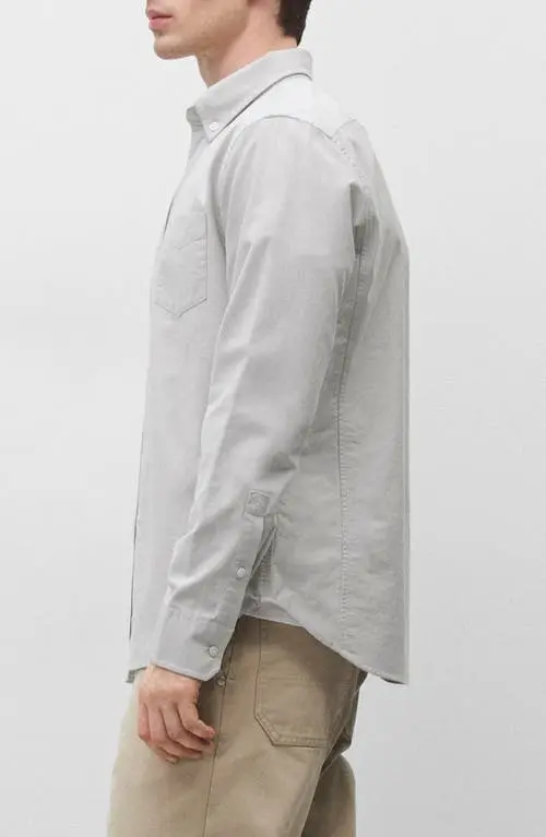 Reigning Champ Cotton Oxford Button-down Shirt - Light Grey