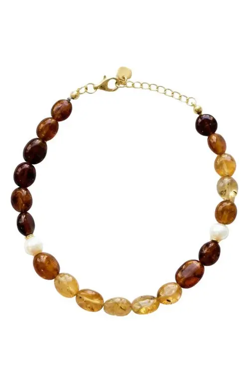 Argento Vivo Beaded Bracelet With Faux Pearl - Gold