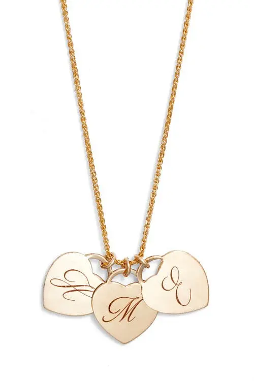 SET & STONES Alice Multi Initial Charm Necklace - Gold/3 Charms
