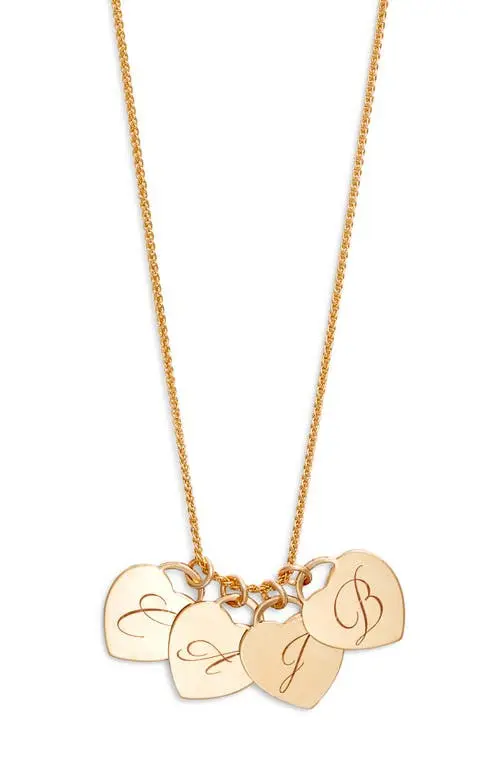 SET & STONES Alice Multi Initial Charm Necklace - Gold/4 Charms