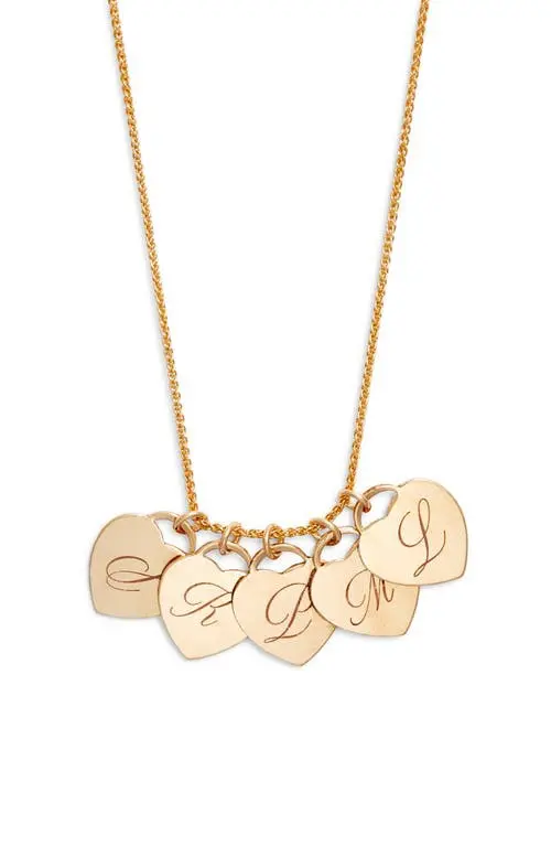 SET & STONES Alice Multi Initial Charm Necklace - Gold/5 Charms