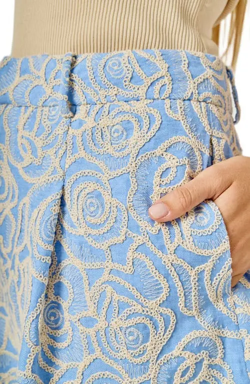 Endless Rose Embroidered High-waist Shorts