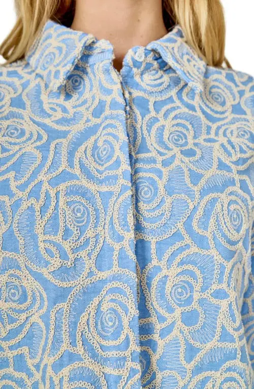 Endless Rose Embroidered Button-up Shirt