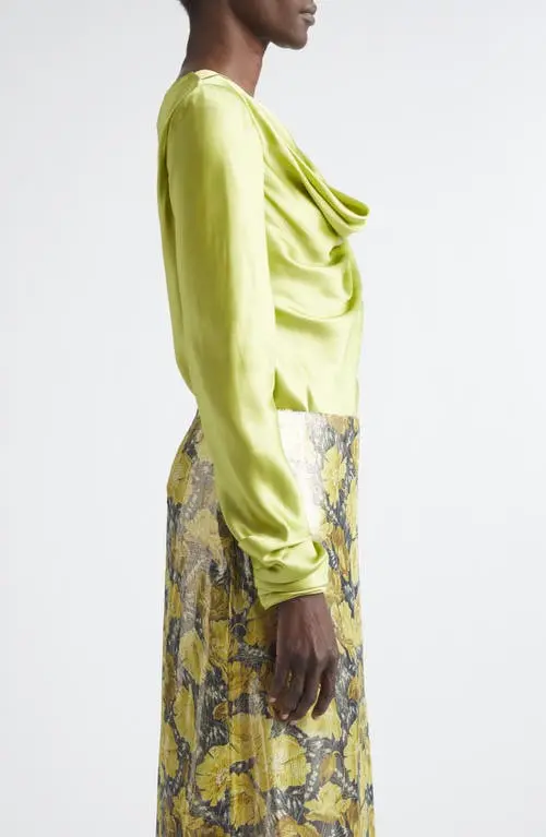 Valentino Garavani Draped Cowl Neck Silk Top