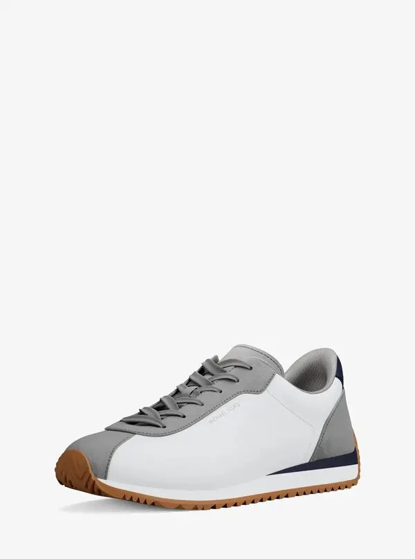 Michael Kors Rhodes Mixed-media Trainer - Blue