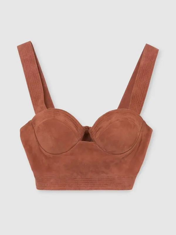 ATELIER Suede Bustier Top