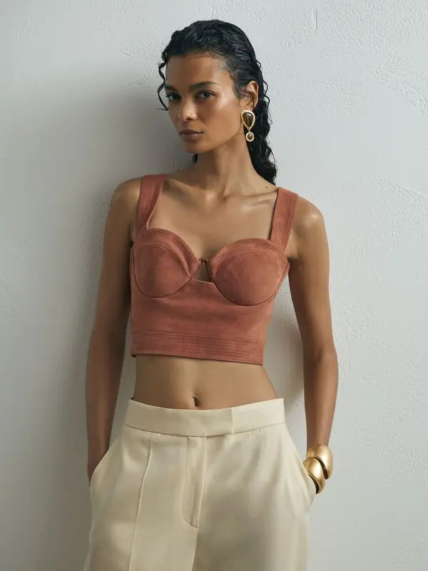 ATELIER Suede Bustier Top