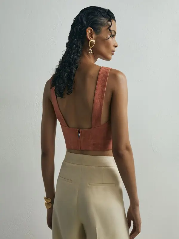 ATELIER Suede Bustier Top