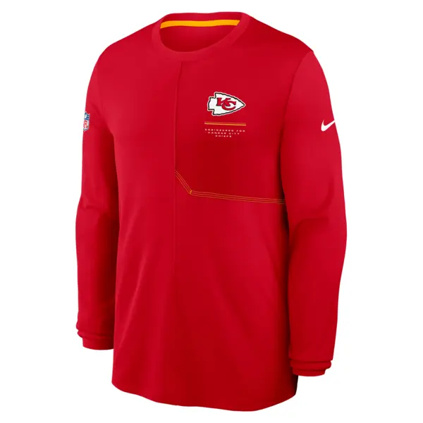 Nike Kansas City Chiefs Sideline Coach Dri-fit Nfl Long-sleeve Top - Red