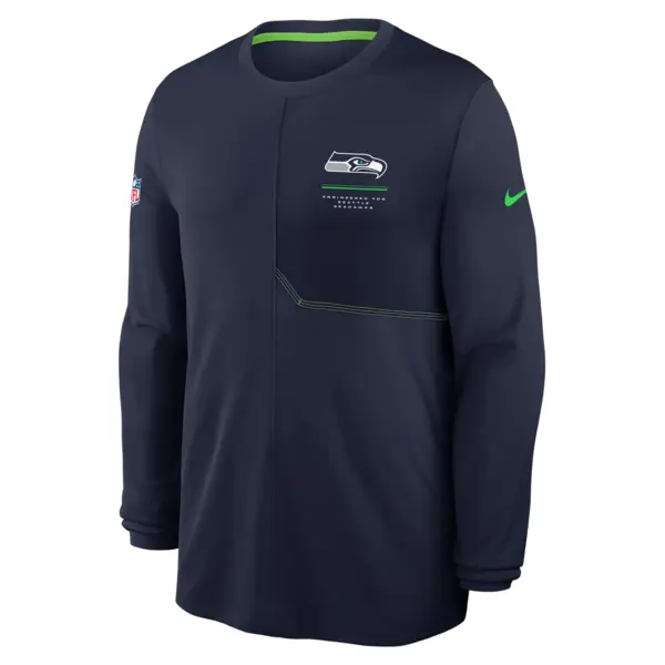 Nike Seattle Seahawks Sideline Coach Dri-fit Nfl Long-sleeve Top - Blue