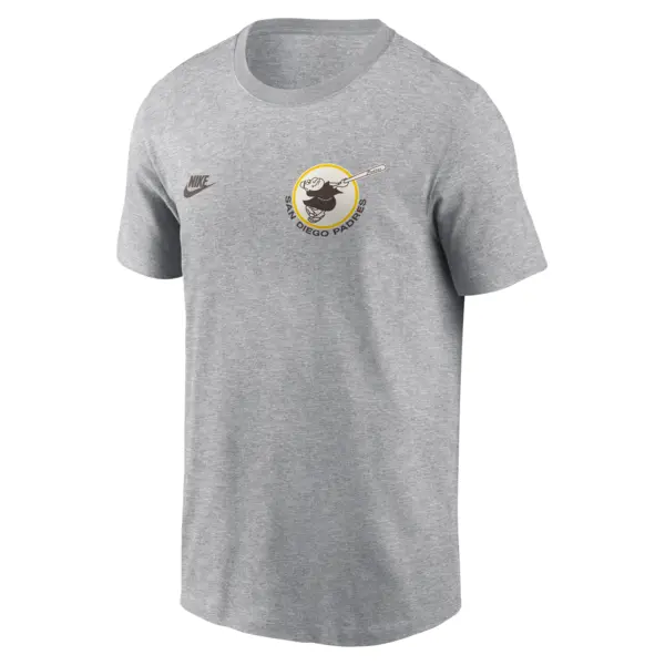 Nike San Diego Padres Cooperstown 2-hit Logo Mlb T-shirt - Grey