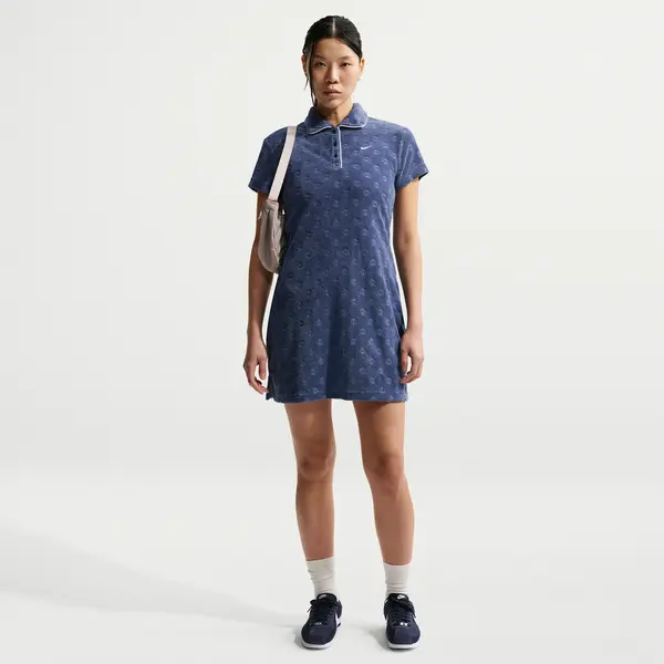 Nike Sportswear Chill Terry Polo Dress - Blue