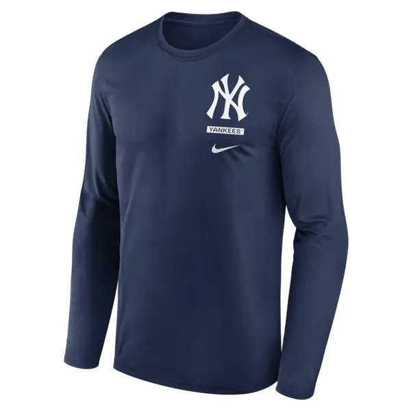 Nike New York Yankees 2-hit Legend Dri-fit Mlb Long Sleeve T-shirt - Blue