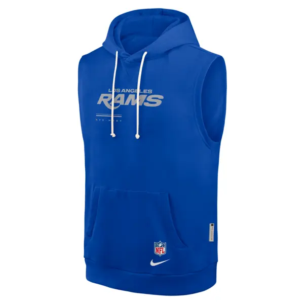 Nike Los Angeles Rams Sideline Dri-fit Nfl Sleeveless Pullover Hoodie - Blue