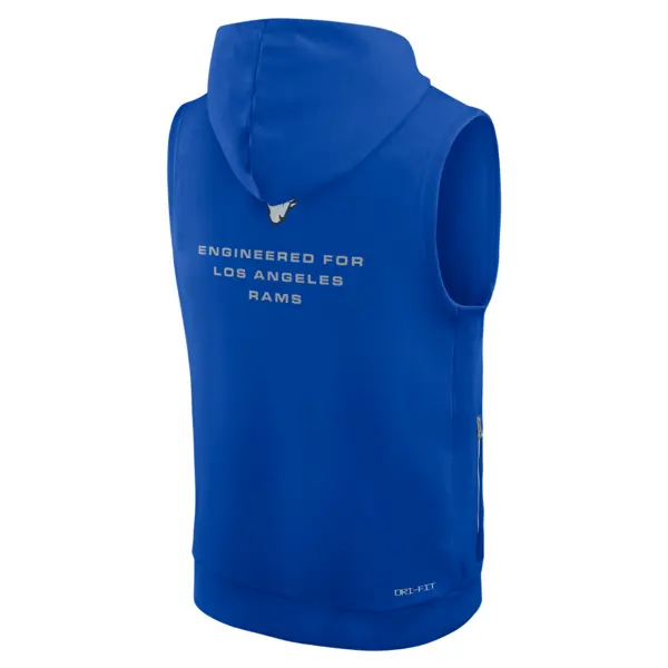 Nike Los Angeles Rams Sideline Dri-fit Nfl Sleeveless Pullover Hoodie - Blue