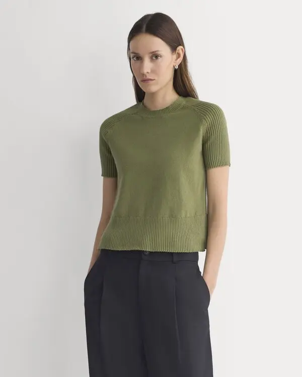 Everlane Short-sleeve Crew Neck Sweater, Everyday Cotton Size - Mayfly