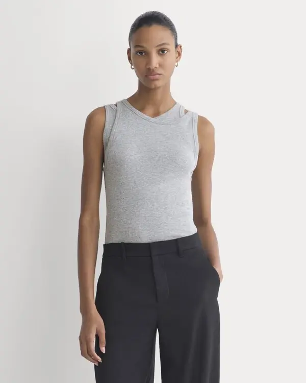 Everlane Layered Tank Top - Heathered Grey