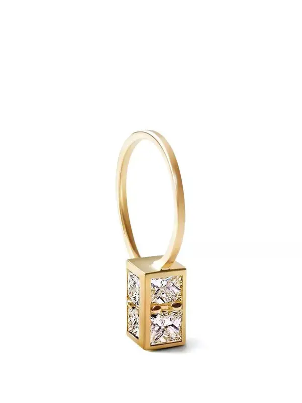 Shihara Box-shaped Diamond Hoop Earring - Gold