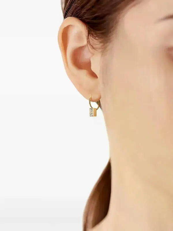 Shihara Box-shaped Diamond Hoop Earring