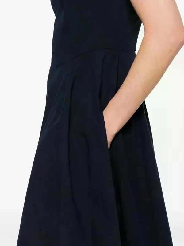 Maje Flared Midi Dress With Silver-tone Eyelet Details - Blue