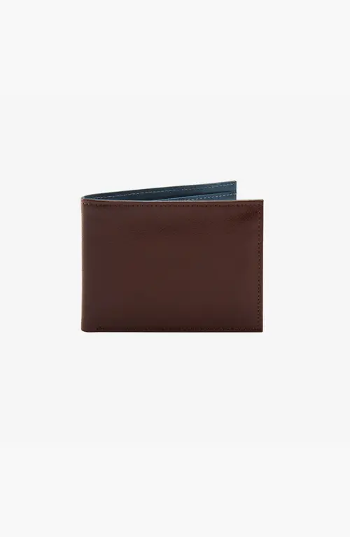 TUSK Leonardo Compact Billfold - Chocolate/blue