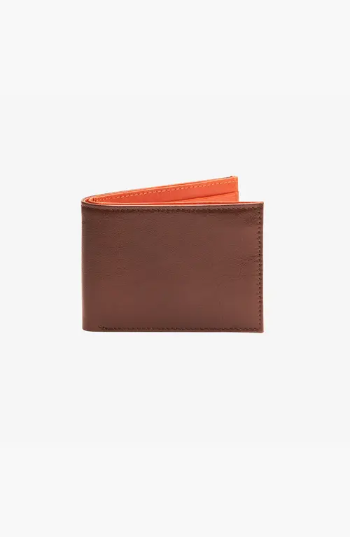 TUSK Leonardo Compact Billfold - Chocolate/orange