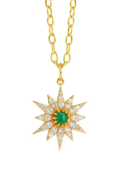 SYNA JEWELS Wishburst Charm Pendant - Emerald