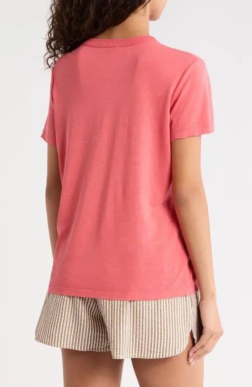 Marine Layer Hemp And Cotton Crewneck T-shirt - Washed Red