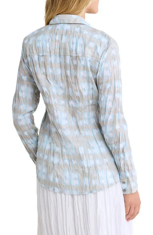 NZ BY NIC AND ZOE Shibori Core Crinkle Button-up Cotton Shirt