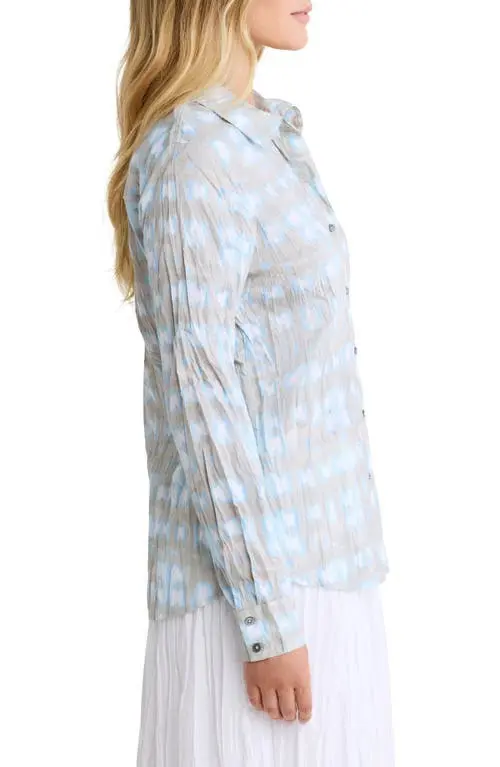 NZ BY NIC AND ZOE Shibori Core Crinkle Button-up Cotton Shirt