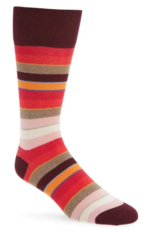 Paul Smith Nandor Striped Socks - Burgundy