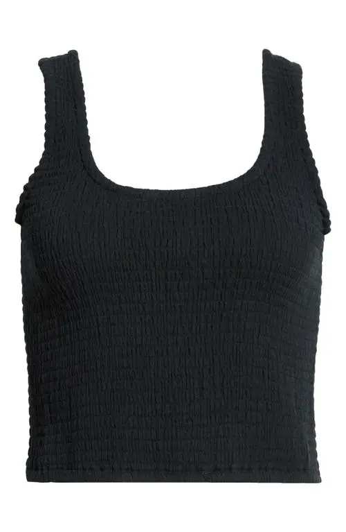 Marine Layer Coralina Crop Cotton Rib Tank - Black