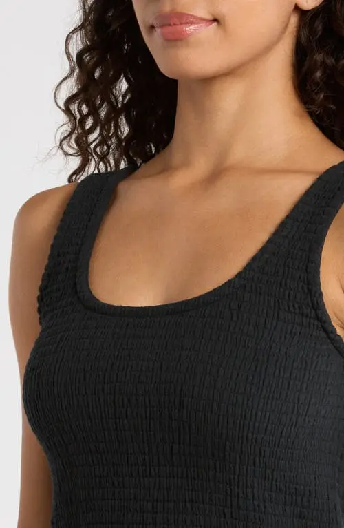Marine Layer Coralina Crop Cotton Rib Tank - Black