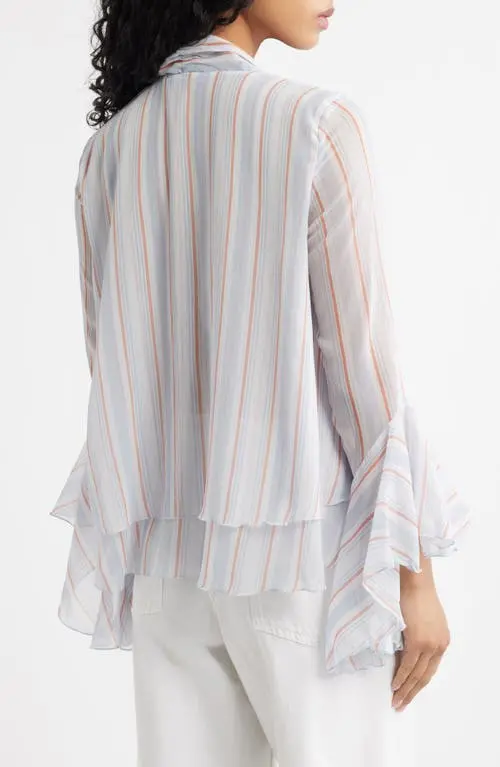 Mango Leif Stripe Ruffle Shirt