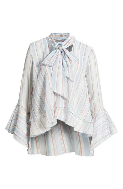 Mango Leif Stripe Ruffle Shirt
