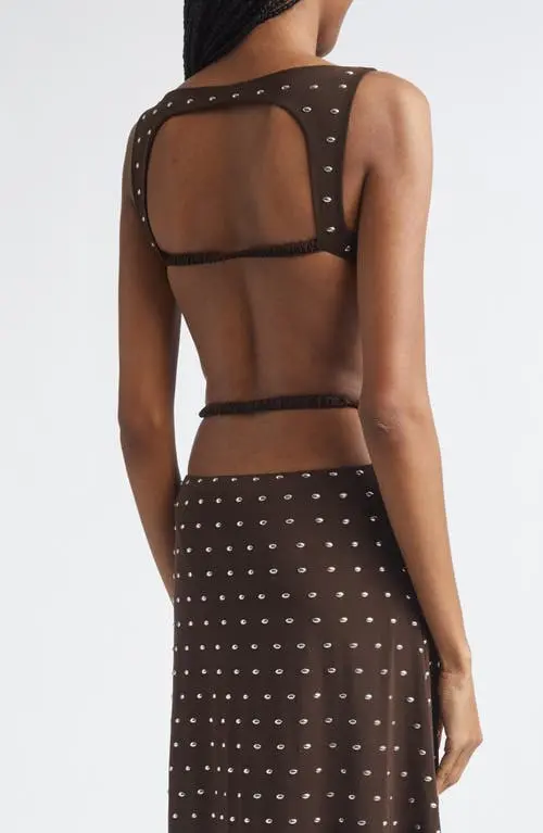 SIEDRES Grace Studded Open Back Jersey Dress
