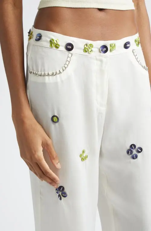 SIEDRES Brity Embellished Low Rise Straight Leg Pants