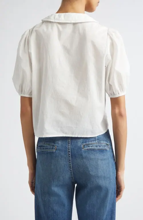 Mille Harriet Lace Detail Cotton Button-up Shirt