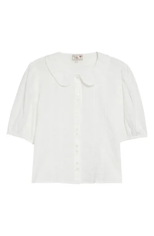 Mille Harriet Lace Detail Cotton Button-up Shirt