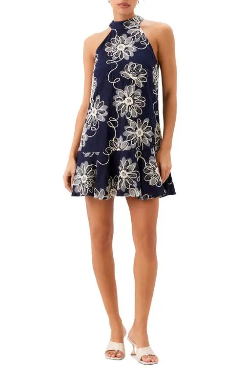 Fifteen Twenty Brenda Embroidered Halter Dress