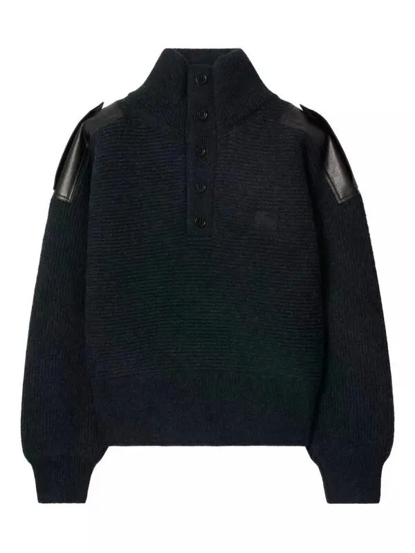 Burberry Ribbed-knit Sweater With Epaulettes