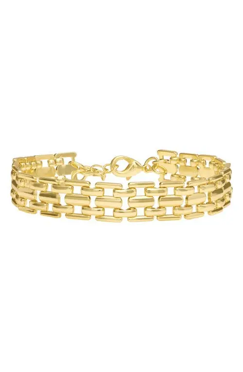 ATHRA LUXE Modern Muse Tile Chain Bracelet - Gold