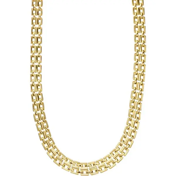 ATHRA LUXE Modern Muse Thick Tile Chain Necklace - Gold