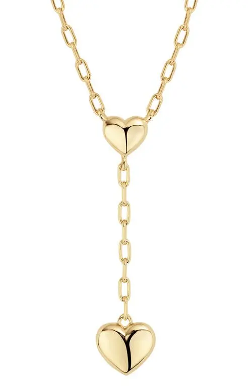 ATHRA LUXE Modern Muse Double Heart Y Necklace