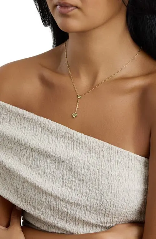 ATHRA LUXE Modern Muse Double Heart Y Necklace