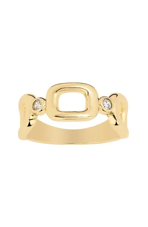 ATHRA LUXE Square Tile Cz Ring - Gold