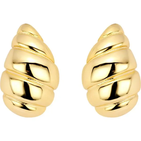 ATHRA LUXE Modern Muse Rib Domed Stud Earrings - Gold