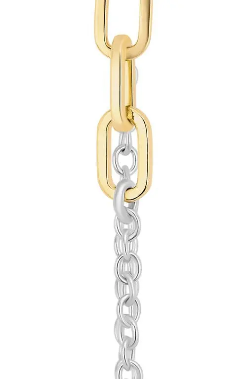 ATHRA LUXE Modern Muse Two-tone Link Chain Drop Earrings