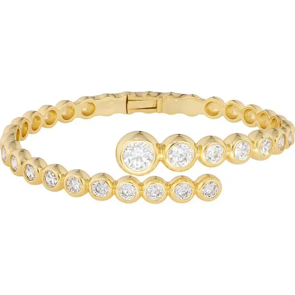 ATHRA LUXE Modern Muse Cz Bypass Bangle - Gold