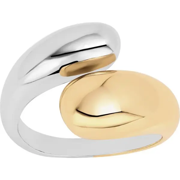 ATHRA LUXE Two-tone Bypass Ring - Silver